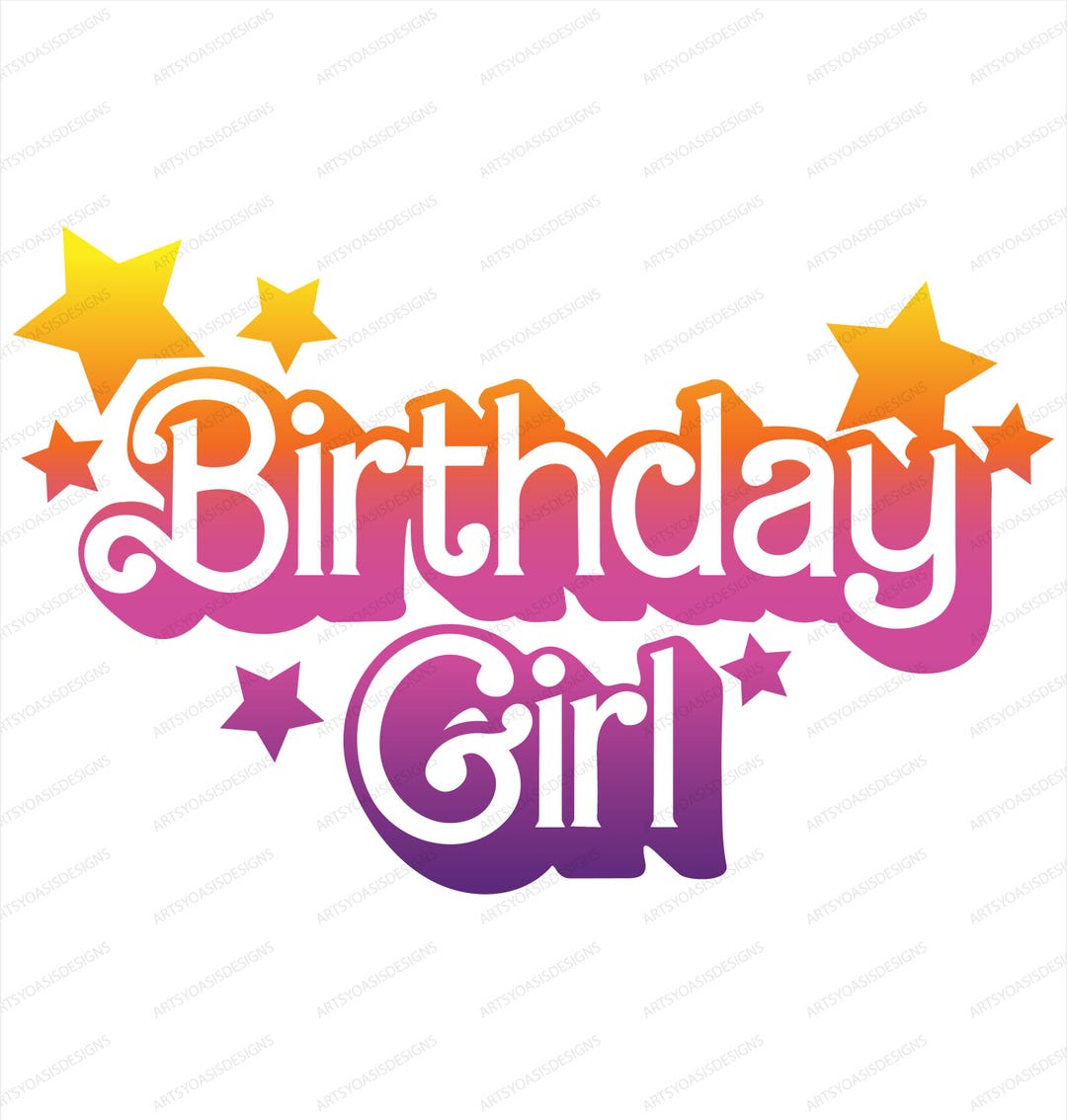 Birthday Girl SVG PNG: Colorful Letters Clip Art (digital Download) - Etsy