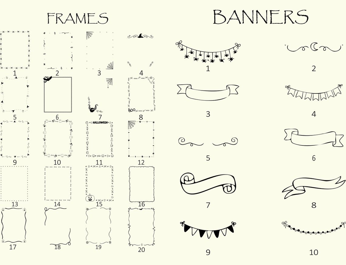 Hand-drawn Halloween Clipart Bundle – 70 PNG & SVG Graphics (digital ...