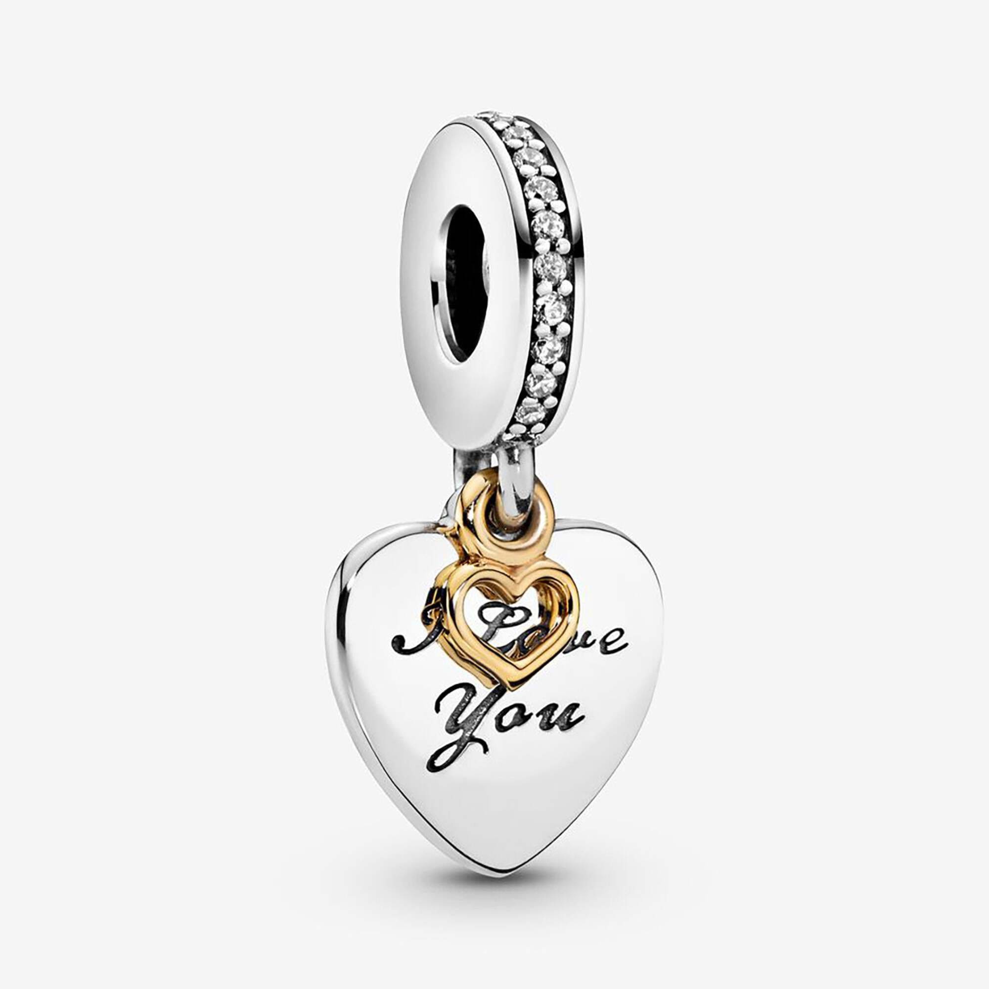 Entwined Infinite Hearts Double Dangle Charm