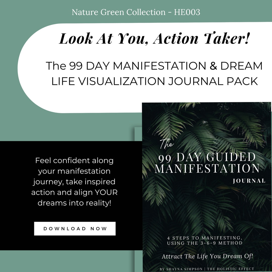 99 Day Guided Manifestation and Dream Life Visualization Journal Pack ...