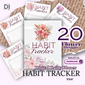 Floral Minimalist Daily Planner Printable , Digital Daily Undated ...