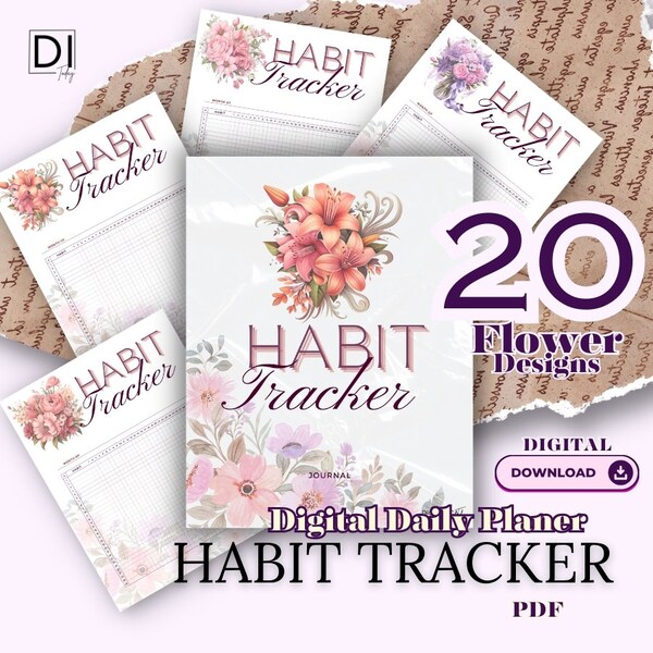 Floral Minimalist Daily Planner Printable , Digital Daily Undated ...