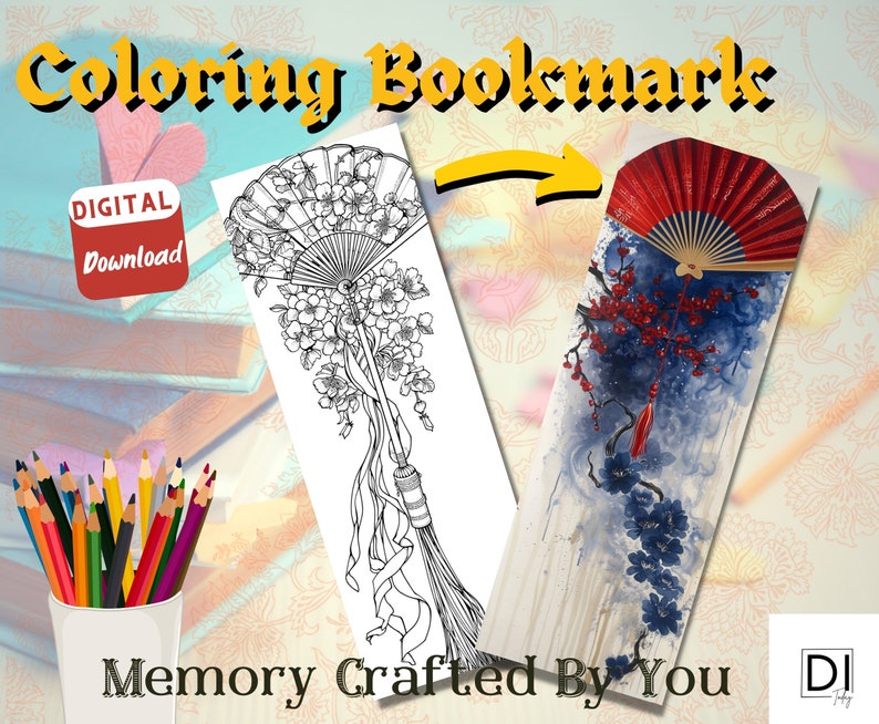 Korean Fan Mandala Coloring Bookmarks , South Asian Colouring Book Mark ...