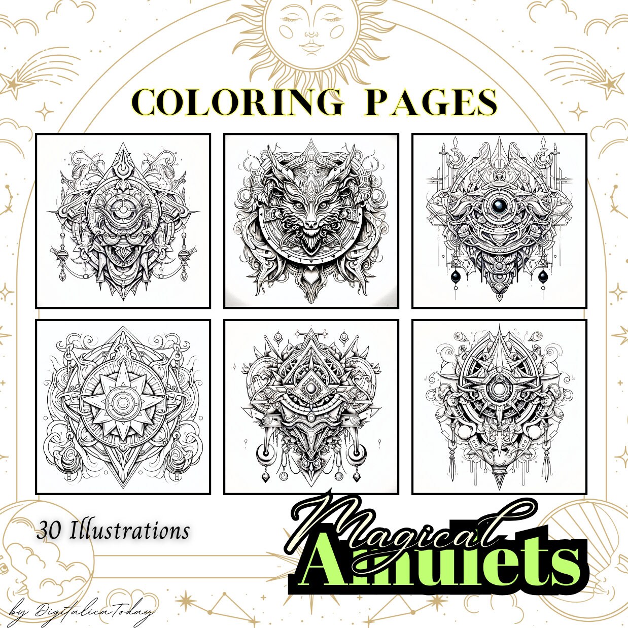 Ancient Seals and Amulets Coloring Pages , Mystic Colouring Pages ...