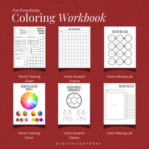 Color Theory Workbook Bundle , Coloring Swatch Charts, Pencil Testing ...