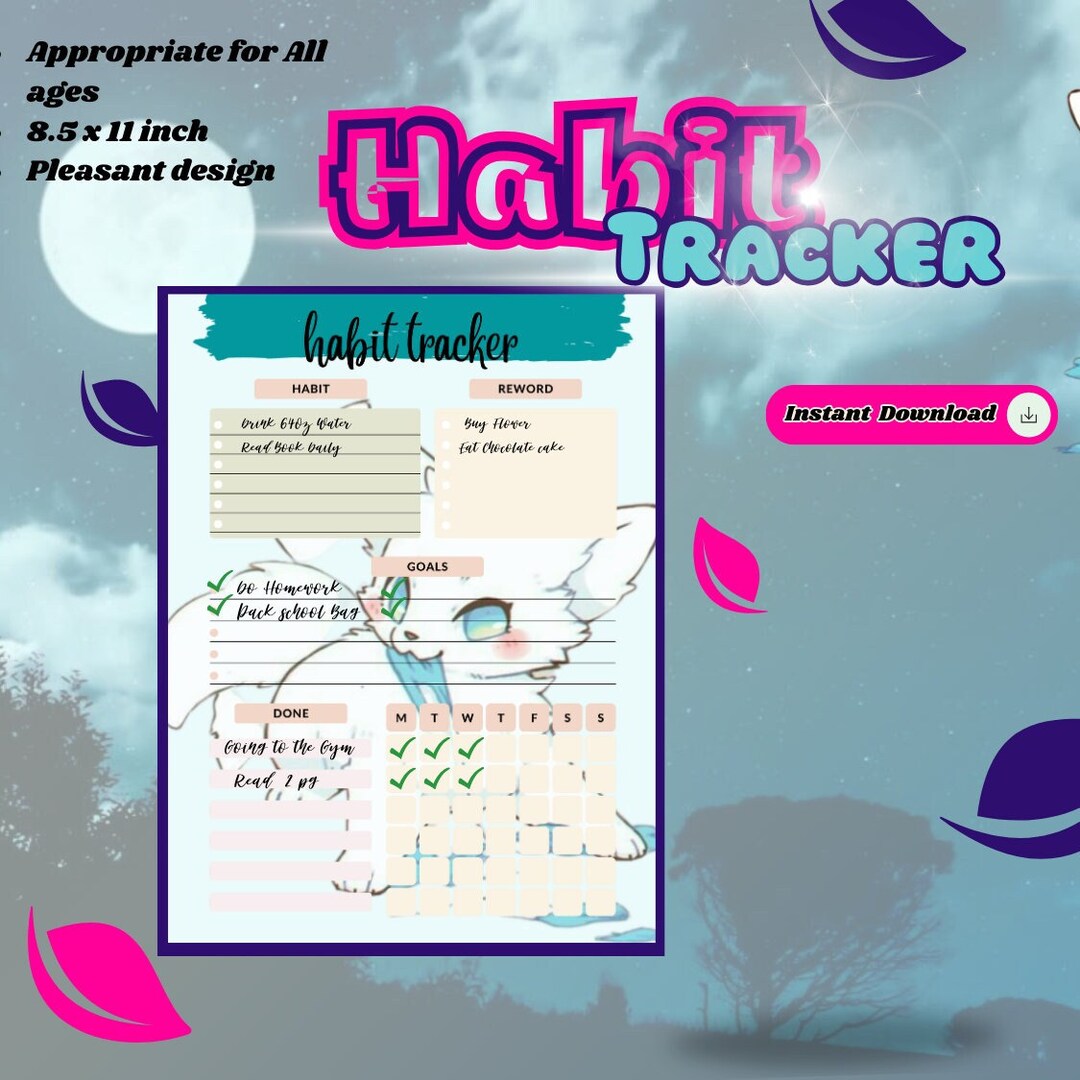 Digital Habit Tracker Challenge Tracker , Goal Planner , Printable Kdp ...