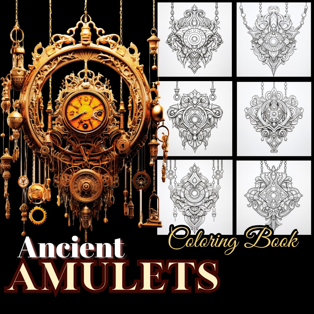 Ancient Necklace and Amulets Coloring Pages , Mystic Colouring Pages ...