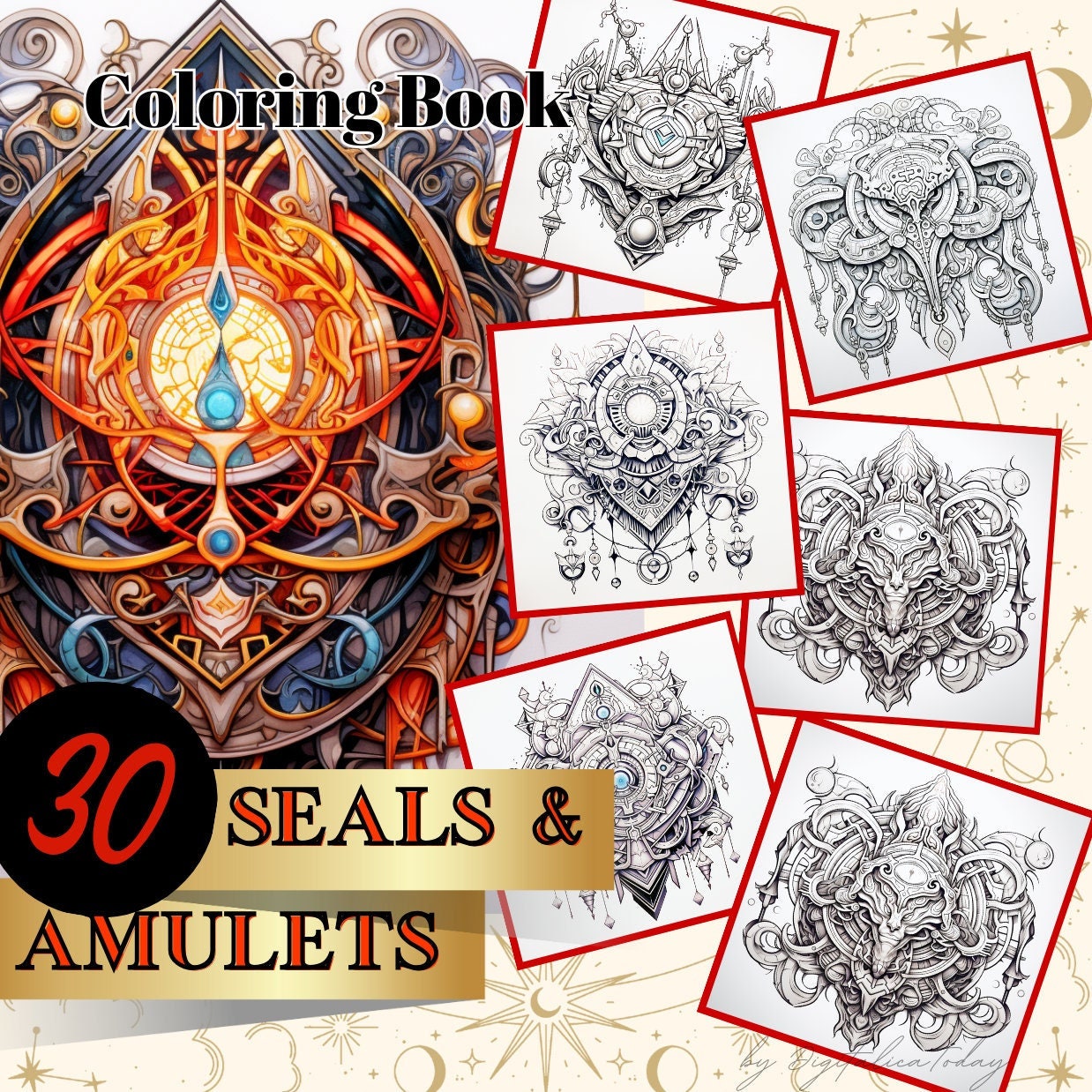 Ancient Seals and Amulets Coloring Pages , Mystic Colouring Pages ...