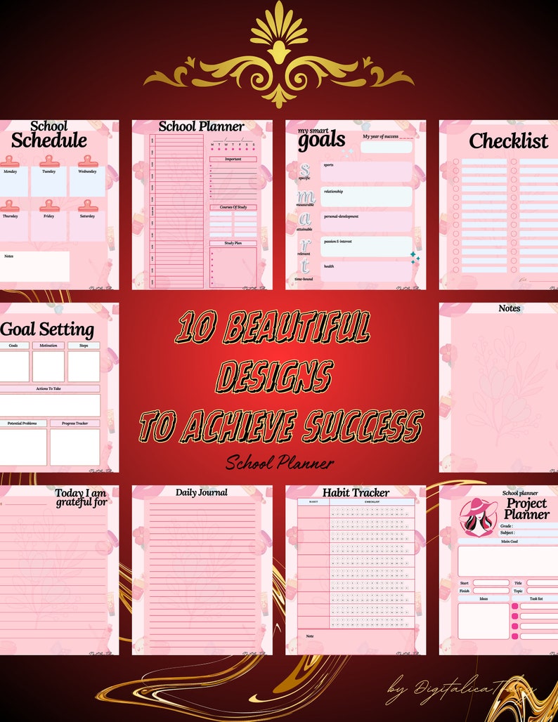 Study Planner for Girls Printable Planner for Teens - Etsy