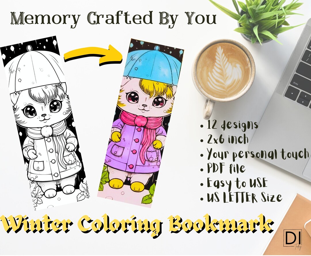 Printable Coloring Bookmarks, New Year Coloring Bookmarks, Cats ...