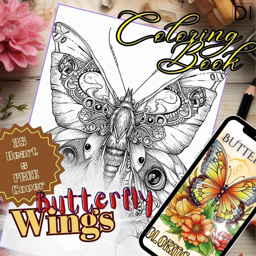 Butterfly Animal Mandala Printable Coloring Book for Adults , Digital ...