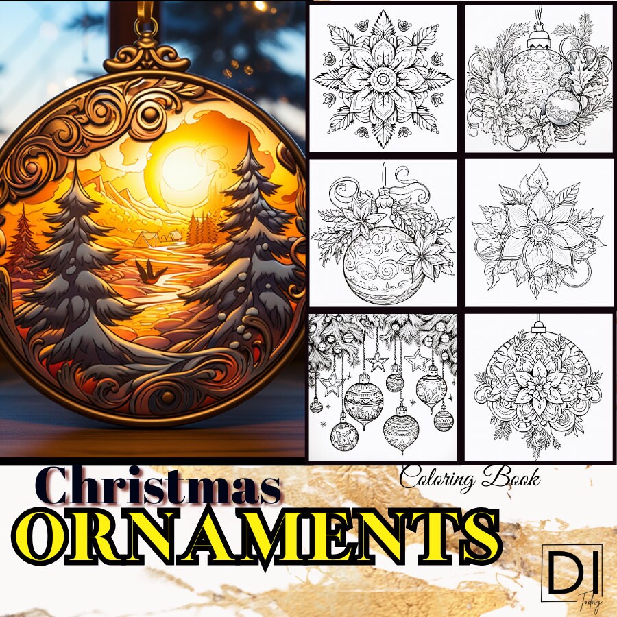Christmas Ornaments Coloring Book for Adults, Festive and Joyful ...