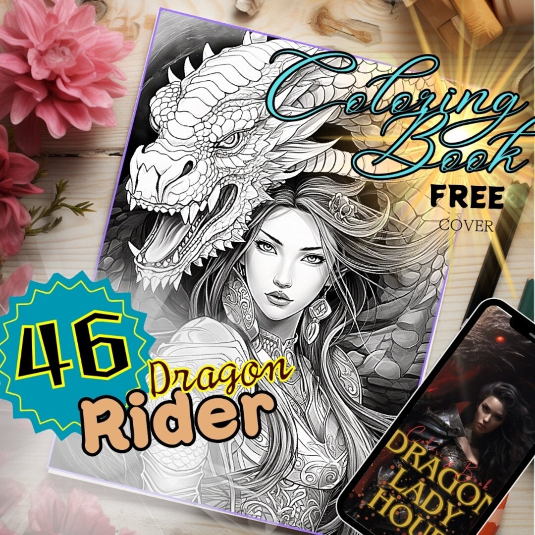 Fantasy Dragon Adult Coloring Book, Dark Fantasy Creatures Colouring ...