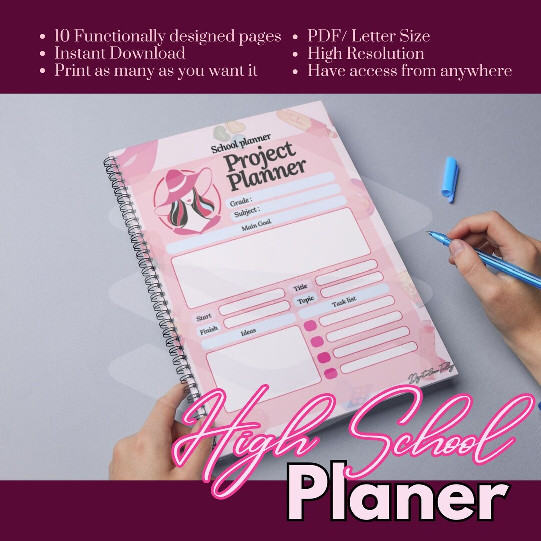 Study Planner for Girls , Printable Planner for Teens , Self-discovery ...