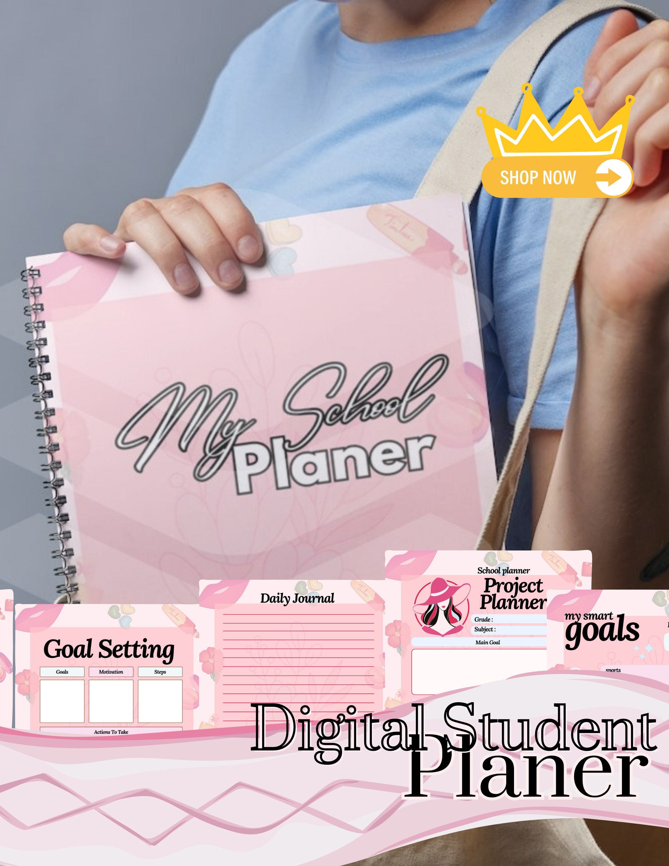 Study Planner for Girls Printable Planner for Teens - Etsy