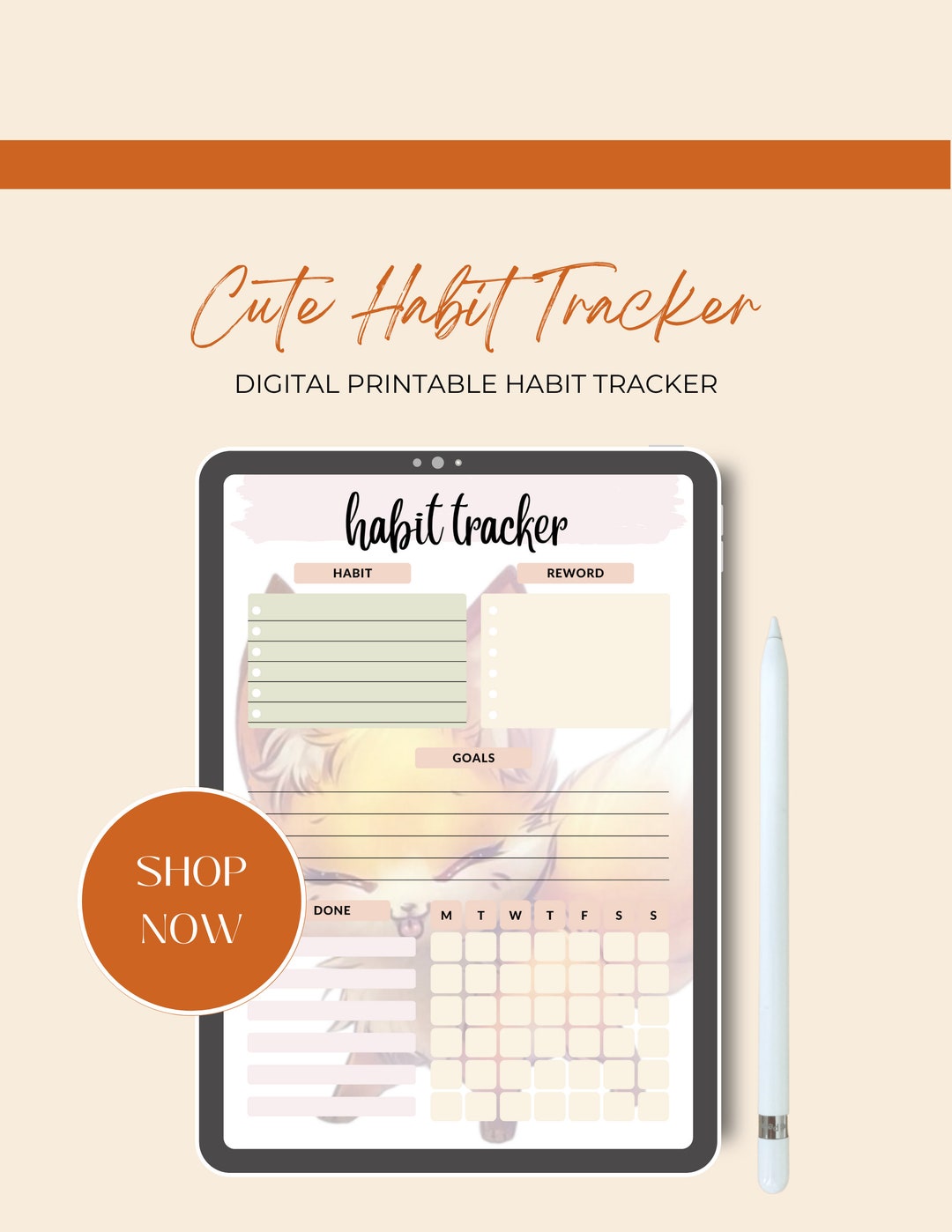 Habit Tracker Google Sheets Template Productivity Planer - Etsy