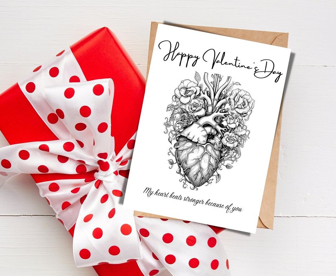 Valentines Day Love Printable Card Note, Digital Girlfriend Post Card ...