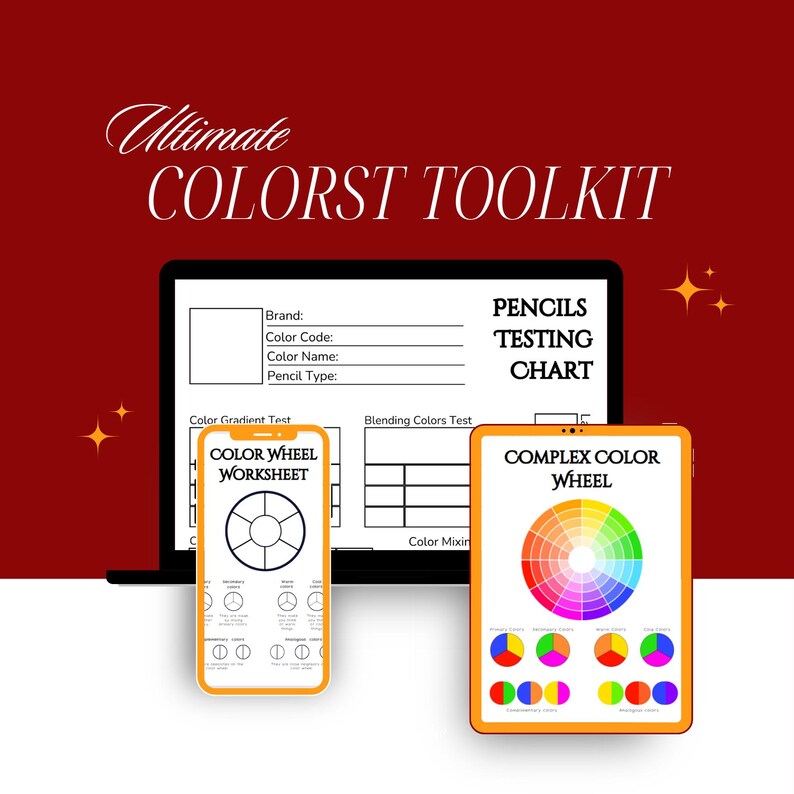 Color Theory Workbook Bundle , Coloring Swatch Charts, Pencil Testing ...