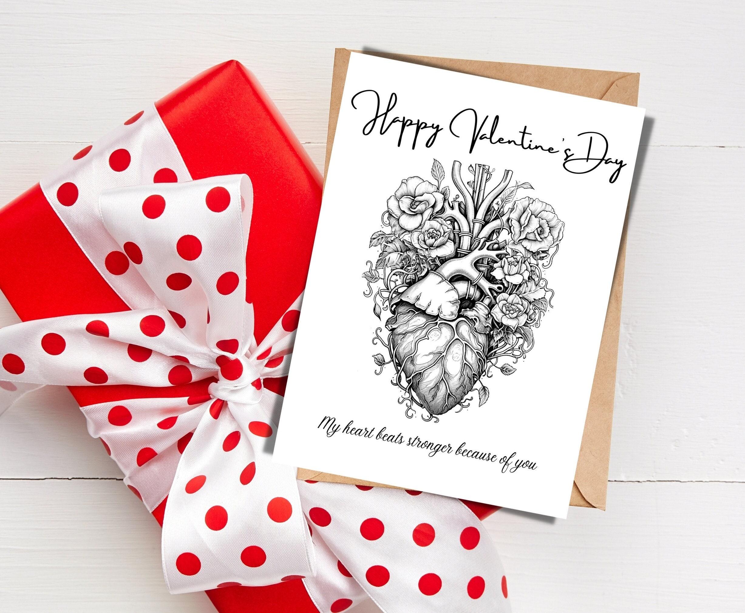 Valentine Day Love Printable Card Note, Digital Girlfriend Post Card ...