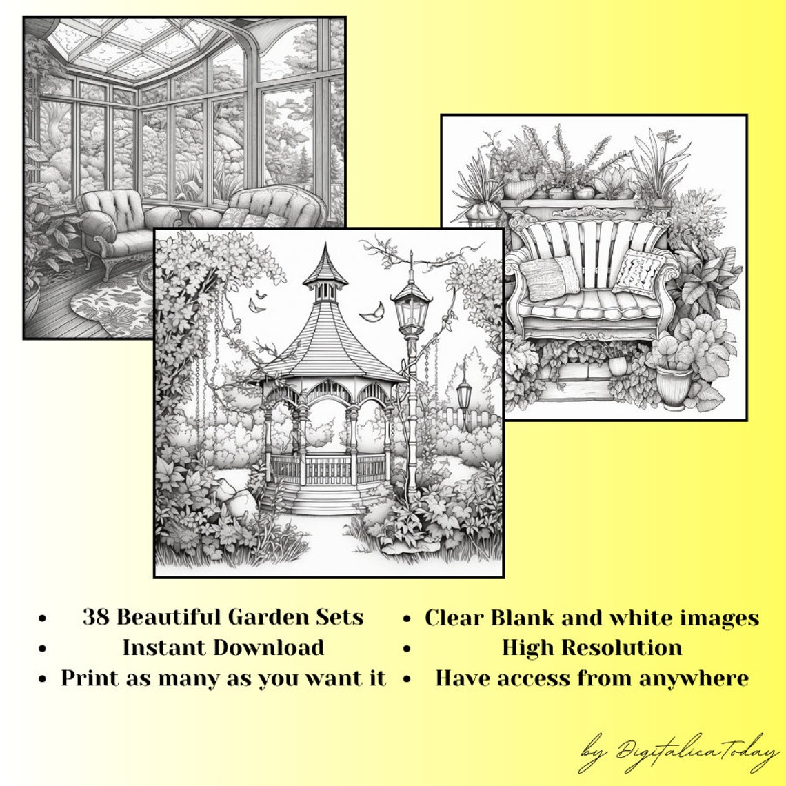 Secret Garden Coloring Pages , Magical Garden Path Coloring Book for ...