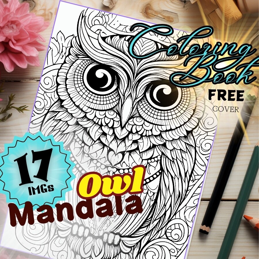 Owl Mandala Digital Coloring Book for Adults Teens , Celtic Fantasy ...