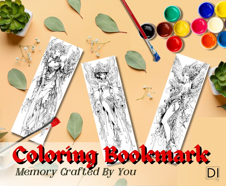 12 Fairies Coloring Digital Bookmark Set, Game Figurines , Gift for ...