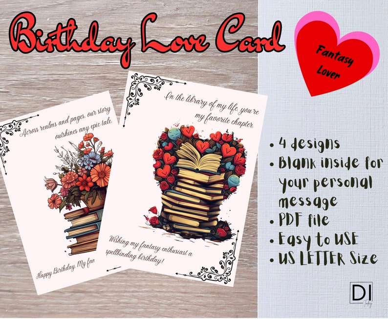 Valentine Happy Birthday Printable Card , Love Digital Bday Girlfriend ...