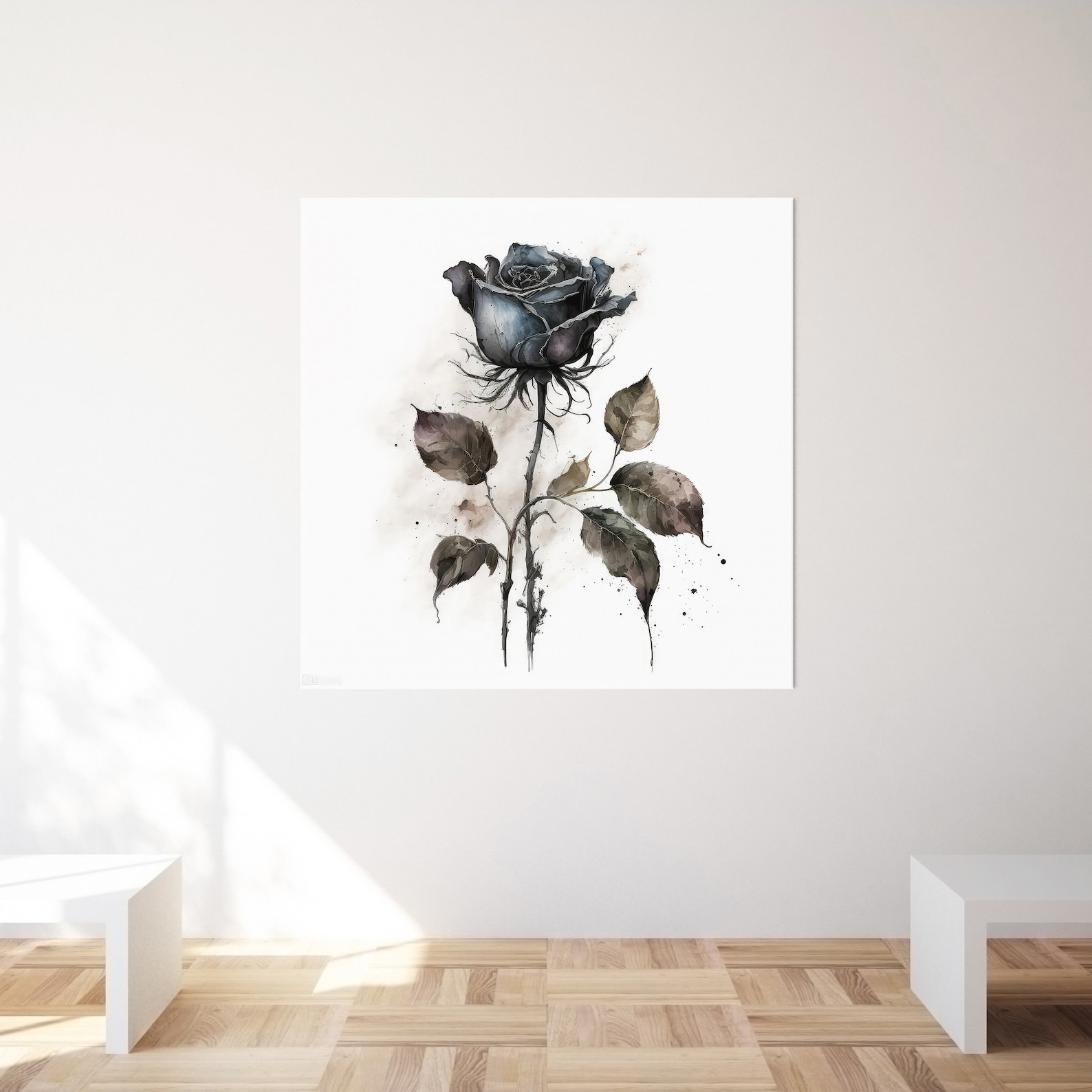 Black Roses Art Set of 4 Digital Prints Wall Art Gift for Friend Modern ...