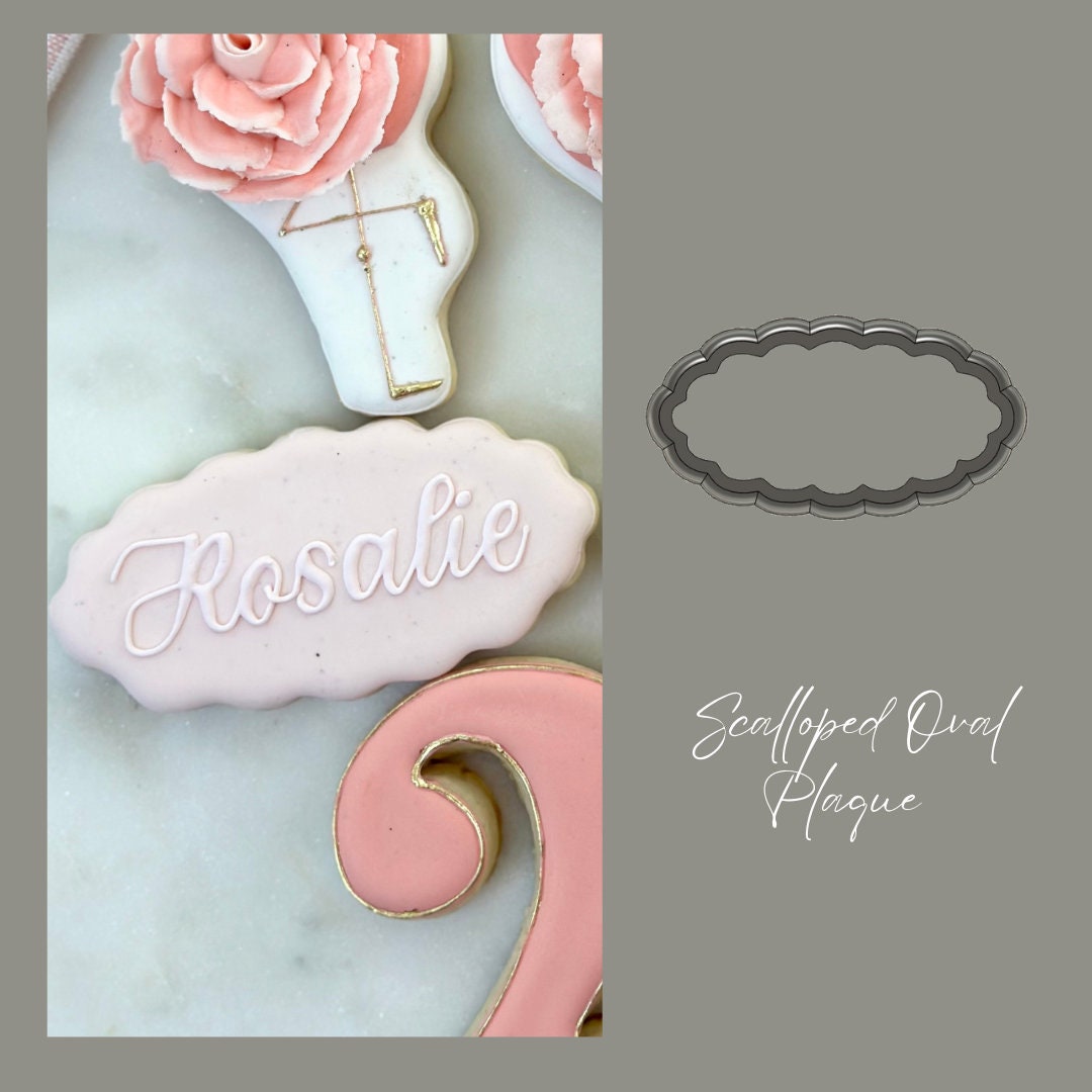 Scalloped Oval Plaque - STL File - Etsy