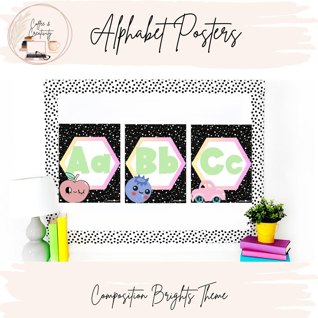 Composition Brights Alphabet Posters (with Pictures) - Etsy