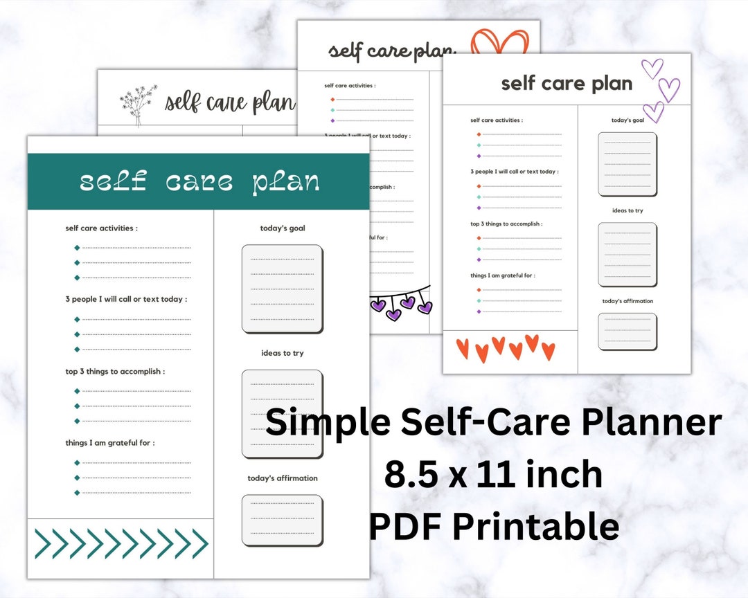 Self-care Planner, Printable PDF, Daily Tracker, Self Care Plan - Etsy
