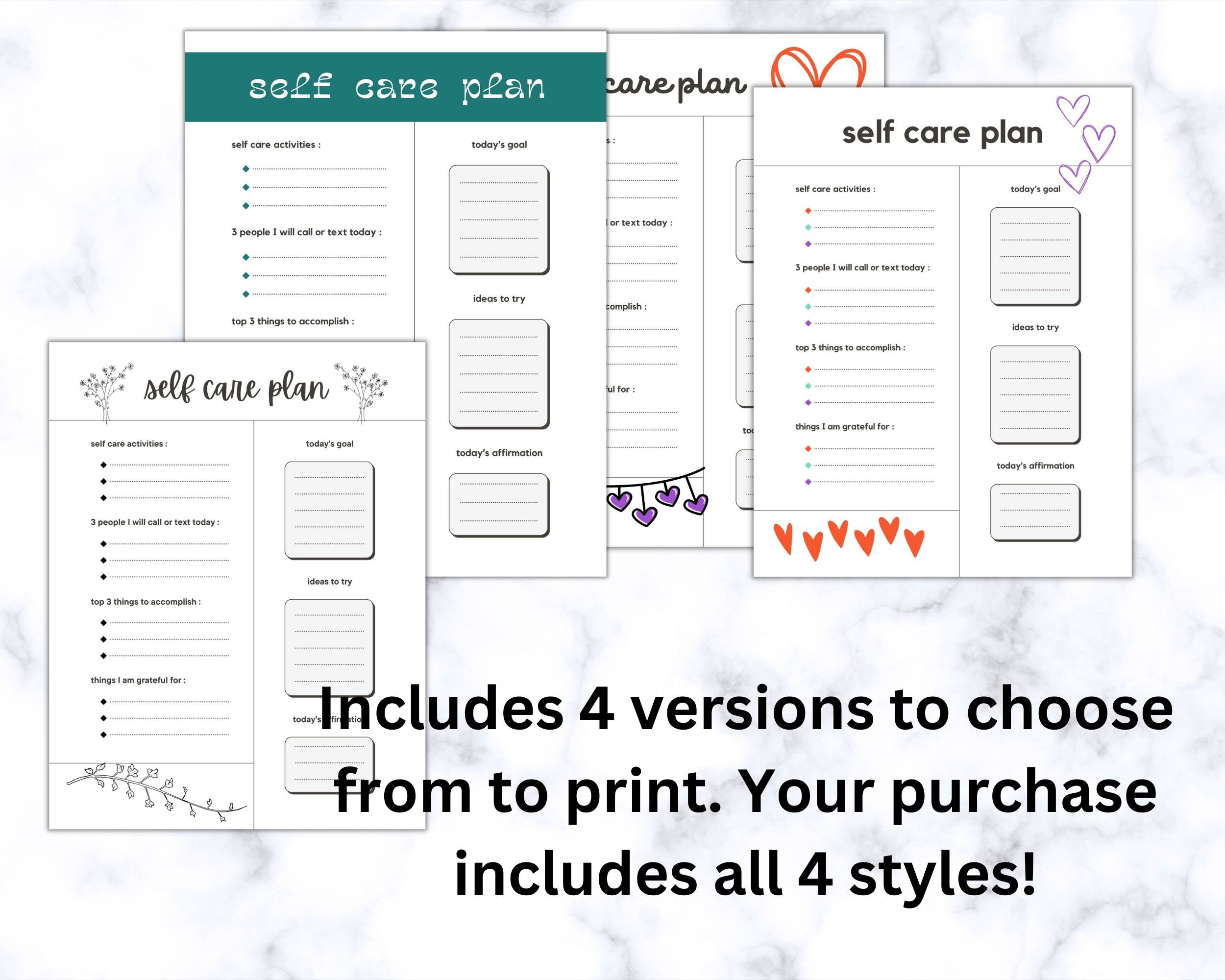 Self-care Planner, Printable PDF, Daily Tracker, Self Care Plan - Etsy