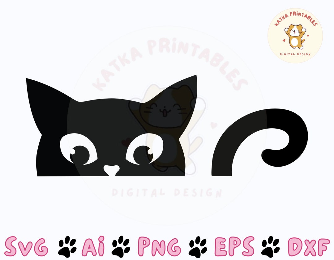 Peeking Cat SVG Cute Cat Lover SVG Cat Svg for Cricut Cat Design for ...