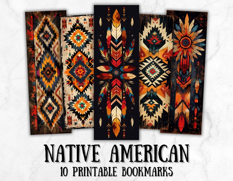 Native American Pattern Inspired Printable Bookmarks 10 PNG & 2 JPG ...