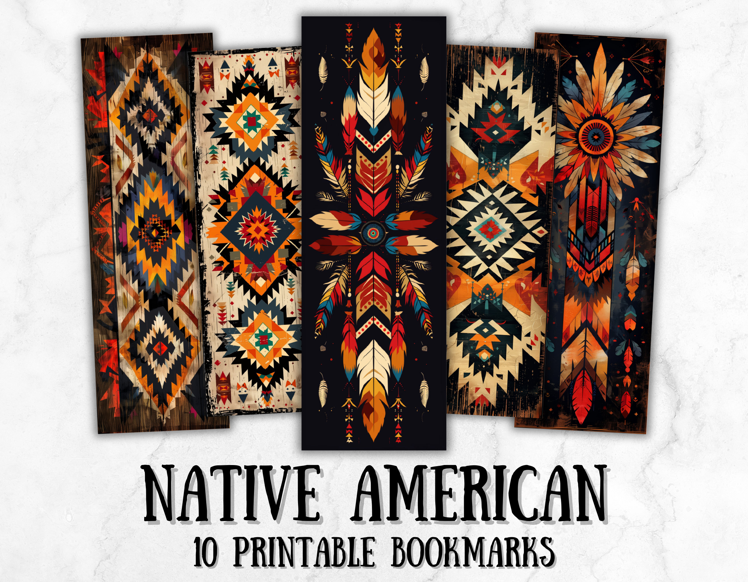 Native American Pattern Inspired Printable Bookmarks 10 PNG & 2 JPG ...