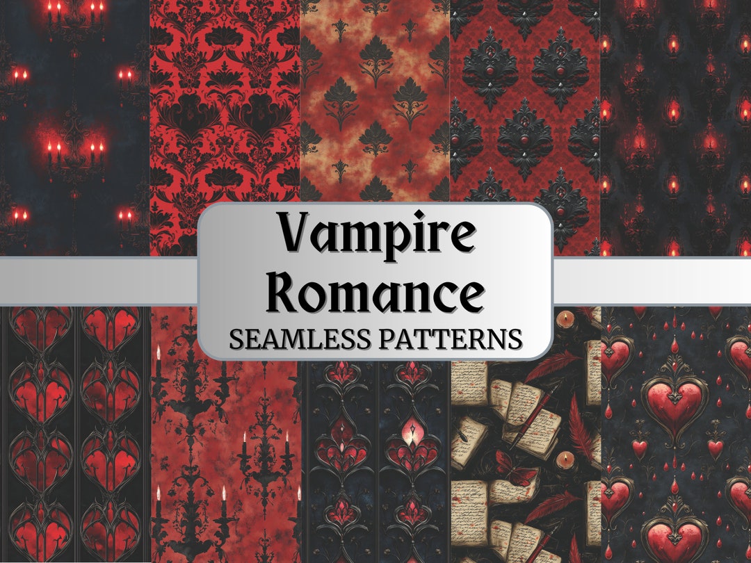 Vampire Romance Seamless Pattern, Vampire Dollhouse Wallpaper Printable ...