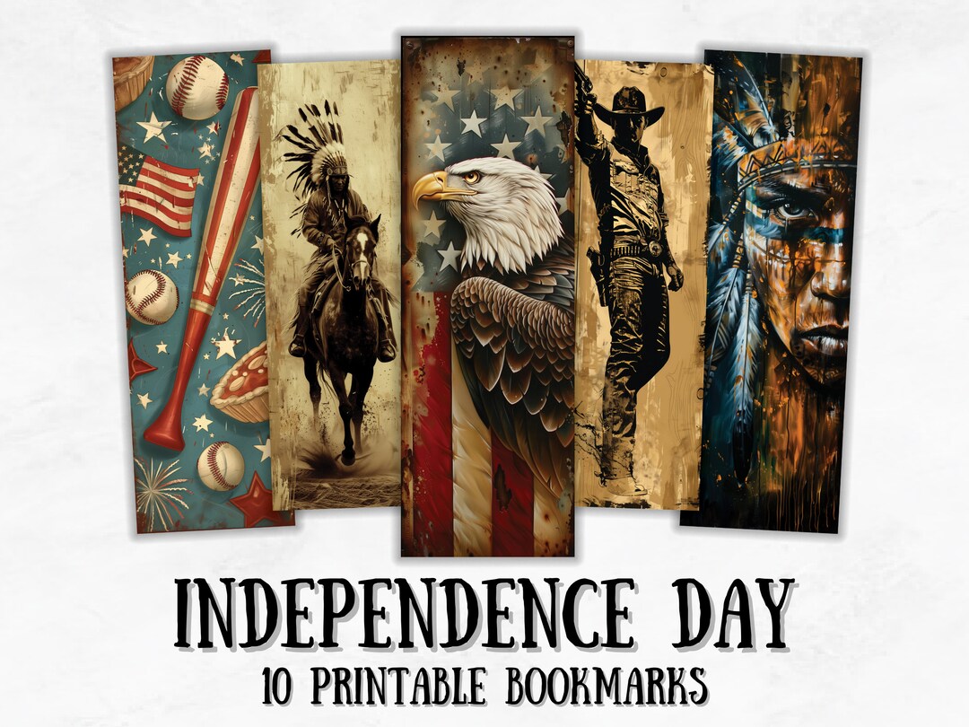 Independence Day Printable Bookmarks, Fourth of July Bookmark PNG ...