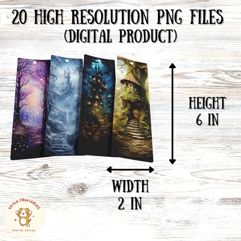 Printable Bookmarks 20 PNG & 4 JPG Sheets, Fantasy Bookmark Bundle ...
