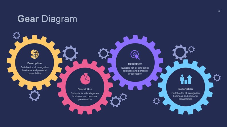18 GEAR Infographic Powerpoint Templates-fully Edit and - Etsy