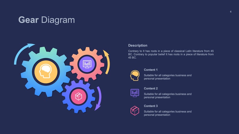 18 GEAR Infographic Powerpoint Templates-fully Edit and - Etsy