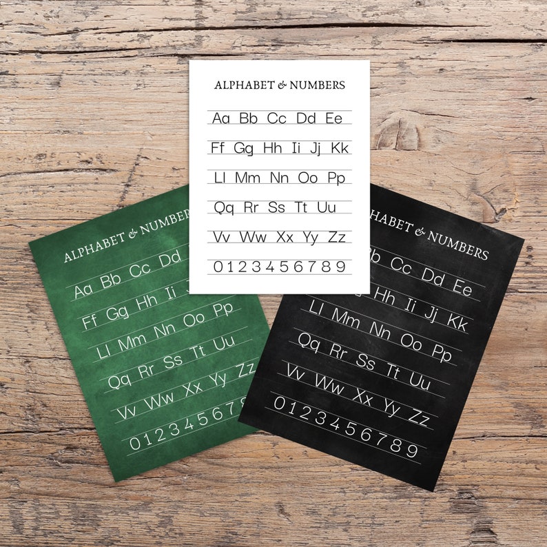Chalkboard Alphabet , Alphabet Poster, Print and Cursive Versions ...