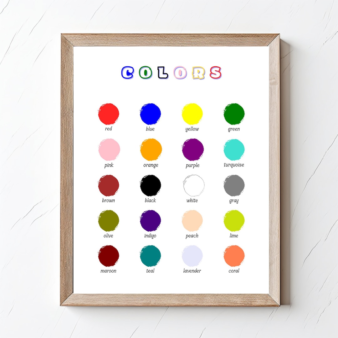 Colors Poster Color Learning Colors Educational Kids Artwork Learn ...