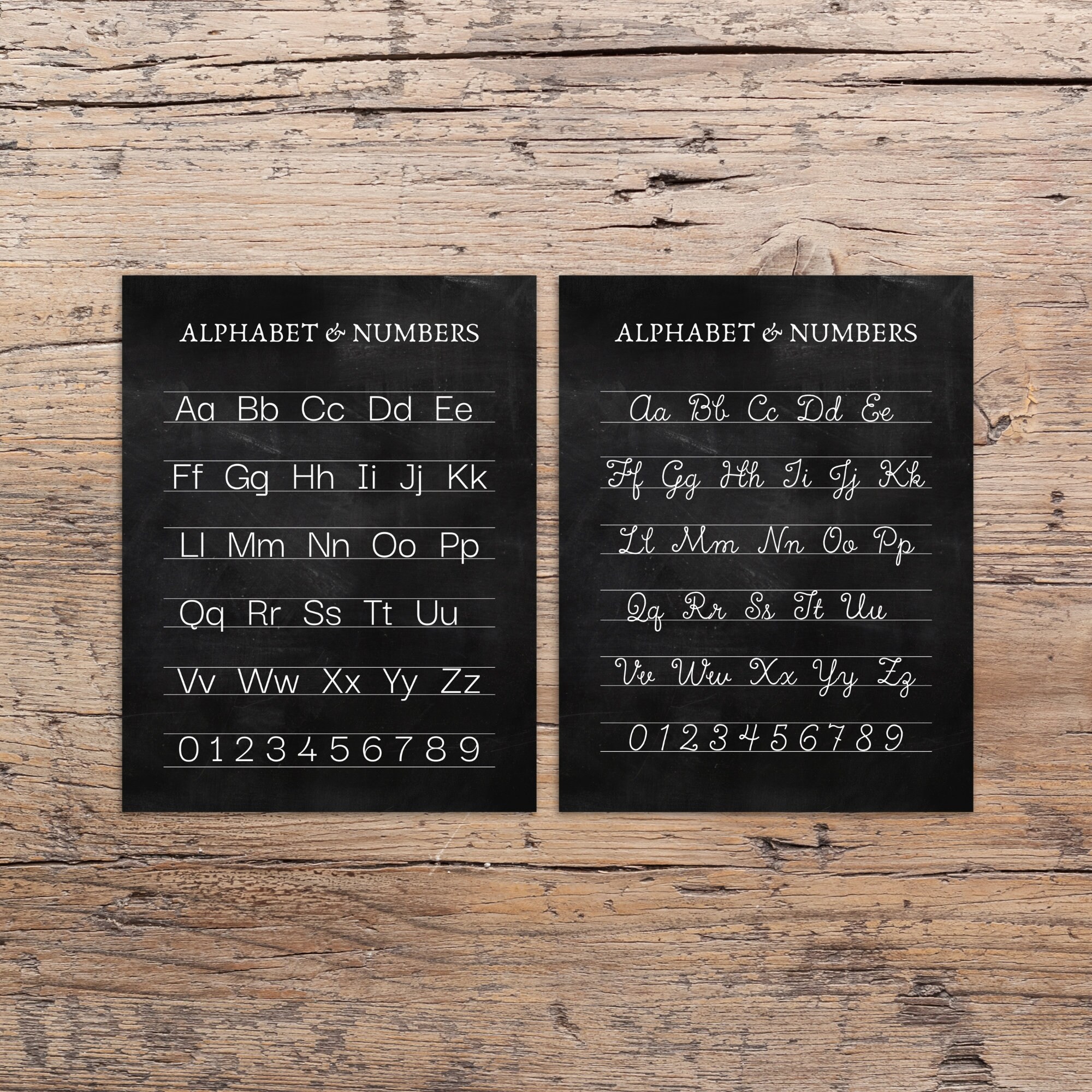 Chalkboard Alphabet , Alphabet Poster, Print and Cursive Versions ...