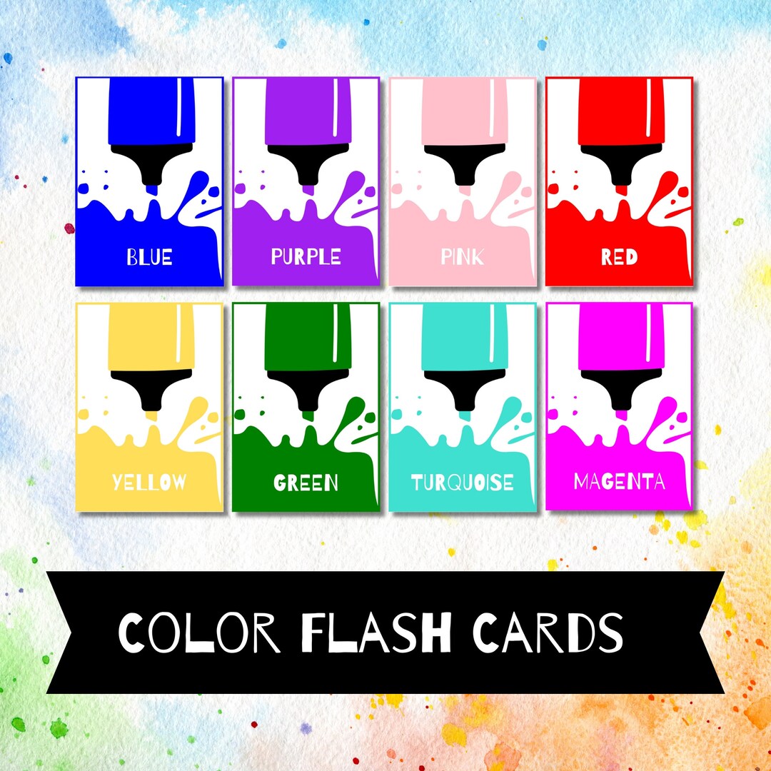 Color Posters Color Flashcards Colorful Classroom Decor Colors Poster ...