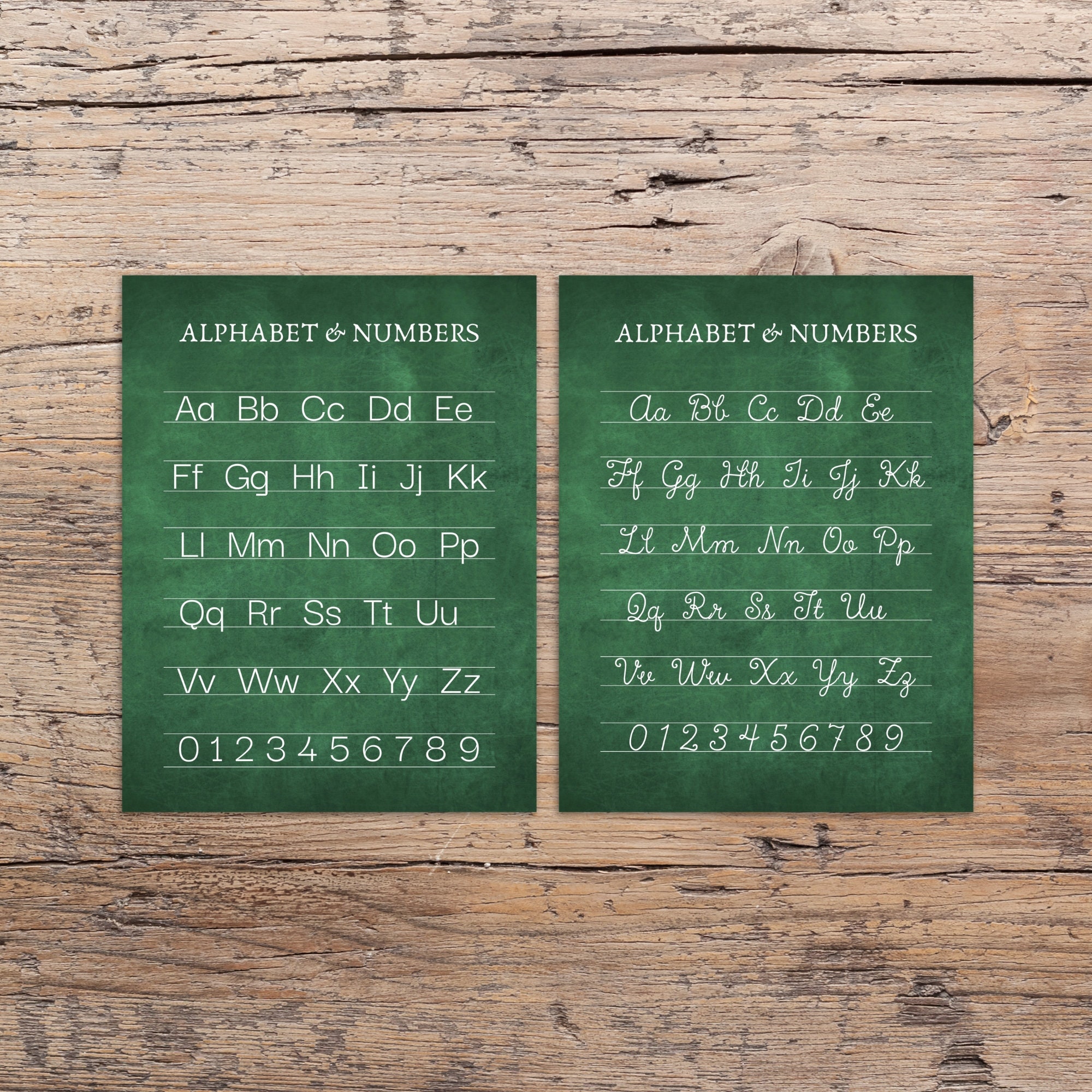 Chalkboard Alphabet , Alphabet Poster, Print and Cursive Versions ...