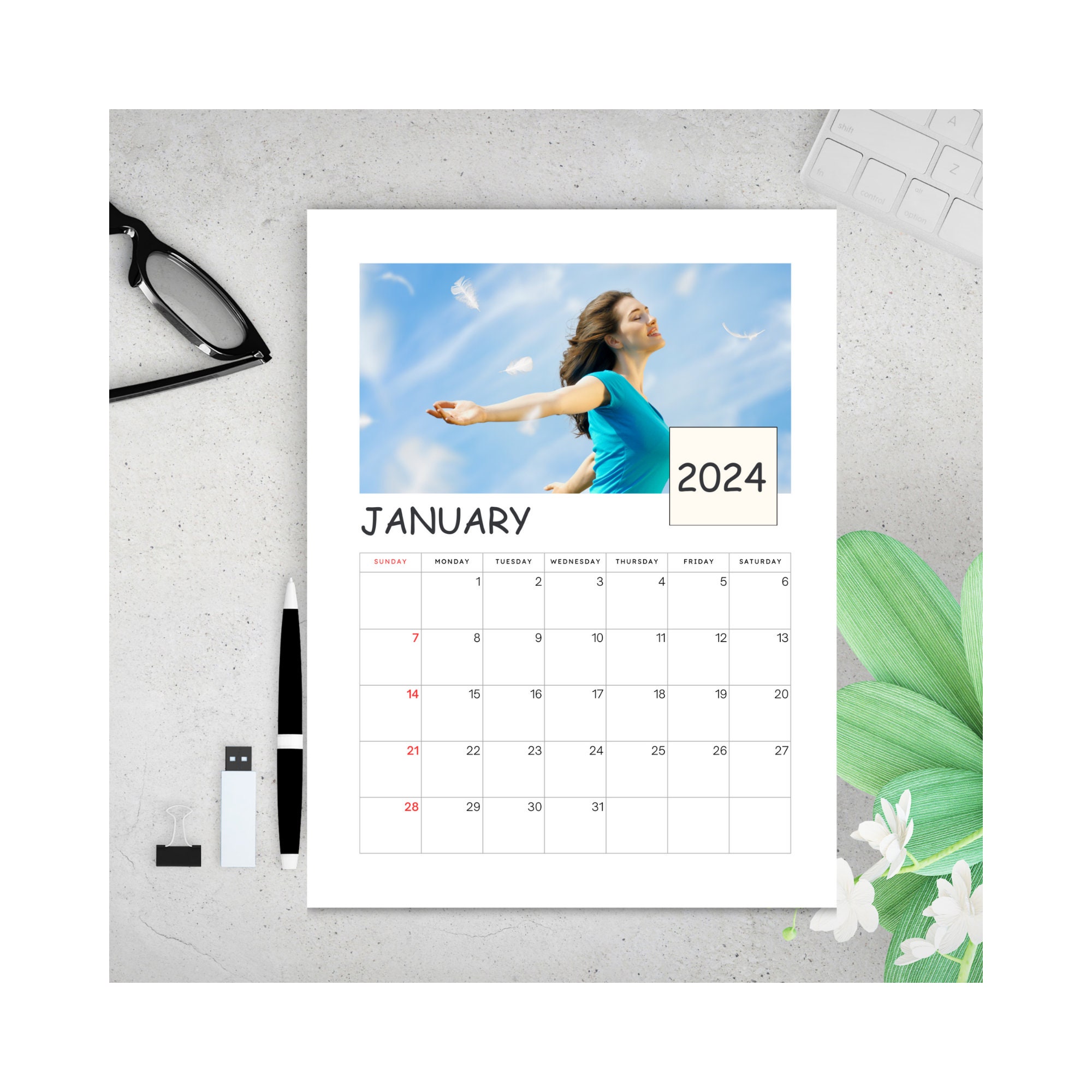 Editable 2024 Canva Template 2024 Calendar Template 2024 Calendar A4