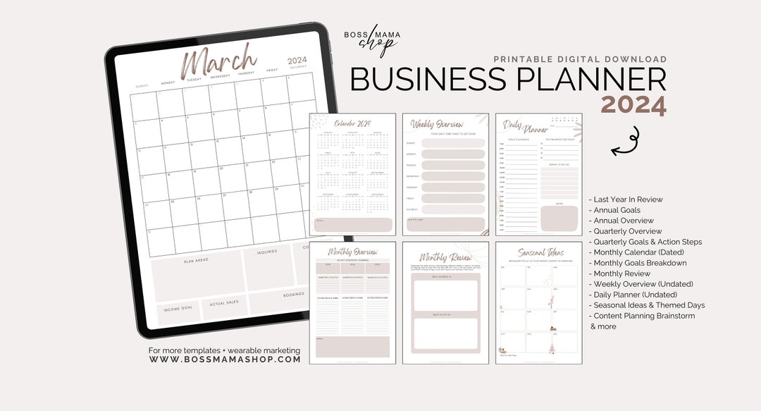 Business Planner | Calendar, Workbook, Tracker for Small Biz Owners ...