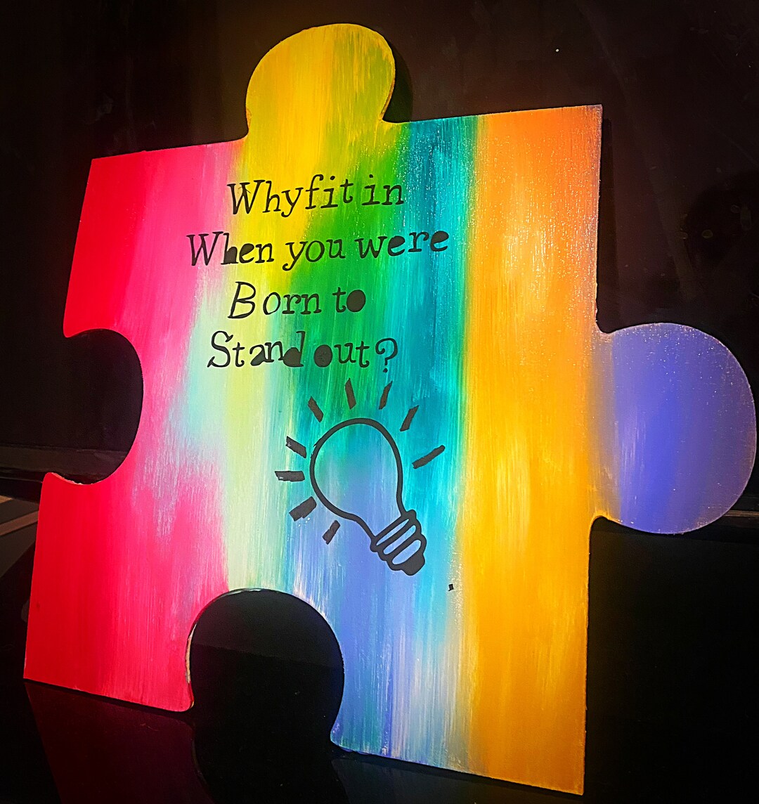Autism Awareness Puzzle Piece, Autism Decor, Autism Pride Decor, Autism ...