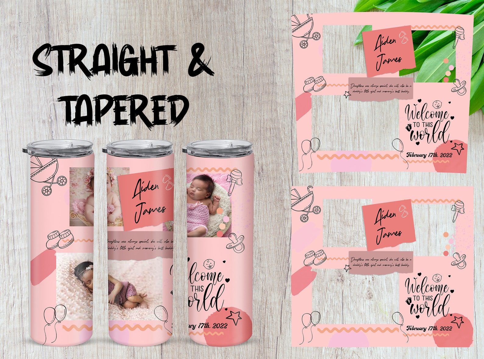 BABY BORN TEMPLATE Welcome Baby Photo Wrap Template, Downloadable ...