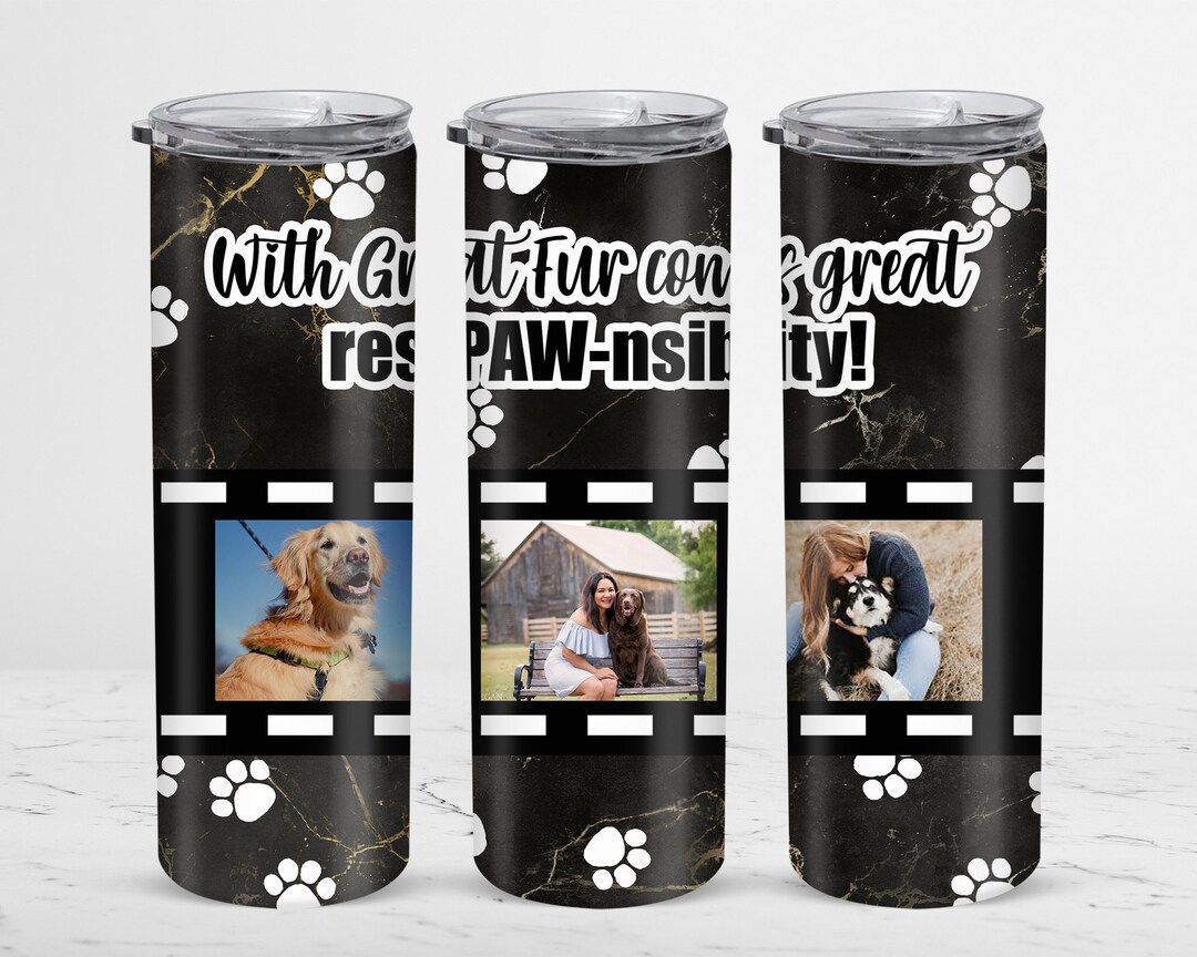 DOG CAT TEMPLATE Pet Dog Cat Photo Wrap Tumbler, Downloadable Template ...